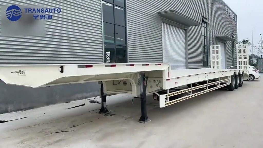 Lowbed Semi Trailer For Heavy Duty Container Excavator Wheel Loader ...